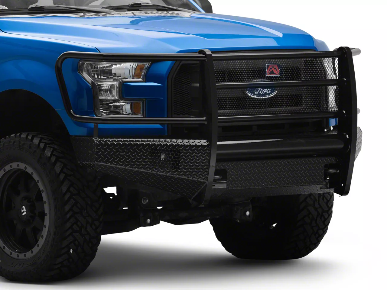 Fab Fours F-150 Black Steel Front Bumper with Full Guard; Matte Black ...