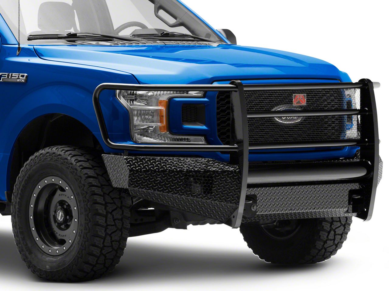 Fab Fours F-150 Black Steel Front Bumper with Full Guard; Matte Black ...