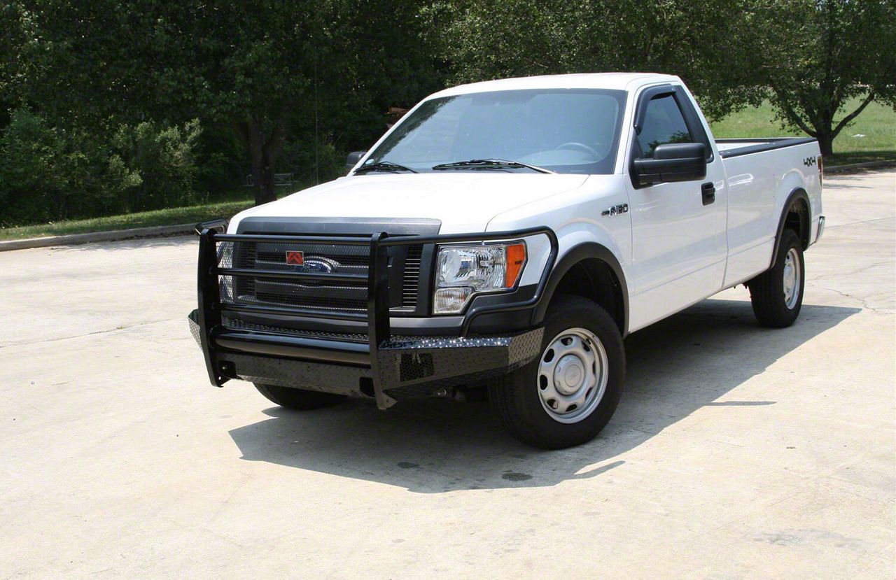 Fab Fours F-150 Black Steel Ranch Front Bumper with Full Guard; Matte ...