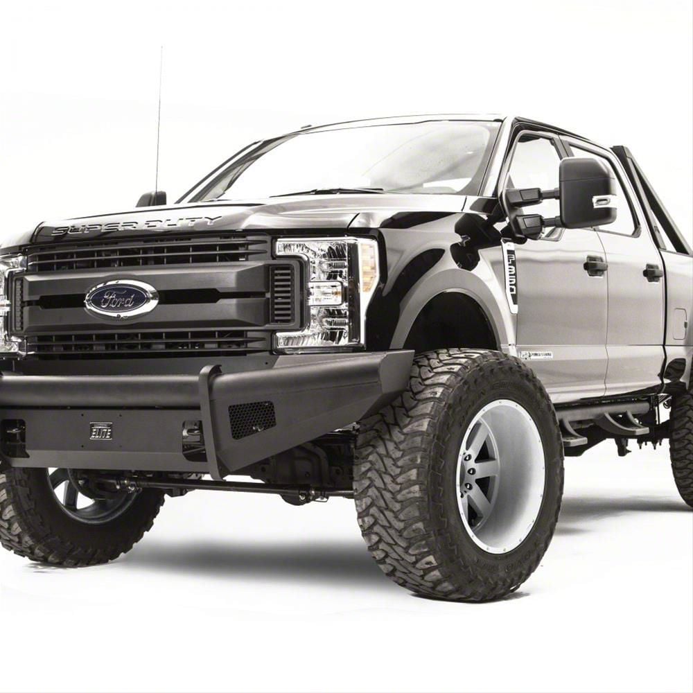 Fab Fours F-350 Super Duty Black Steel Elite Front Bumper with No Guard ...