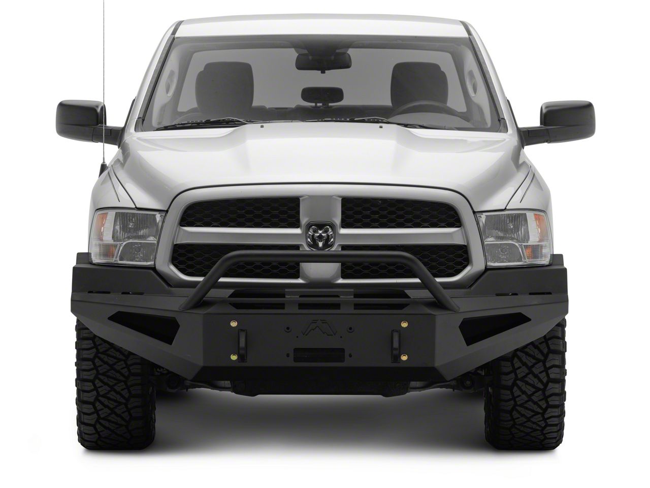 Fab Fours RAM 1500 Red Steel Front Bumper with Pre-Runner Guard; Matte ...