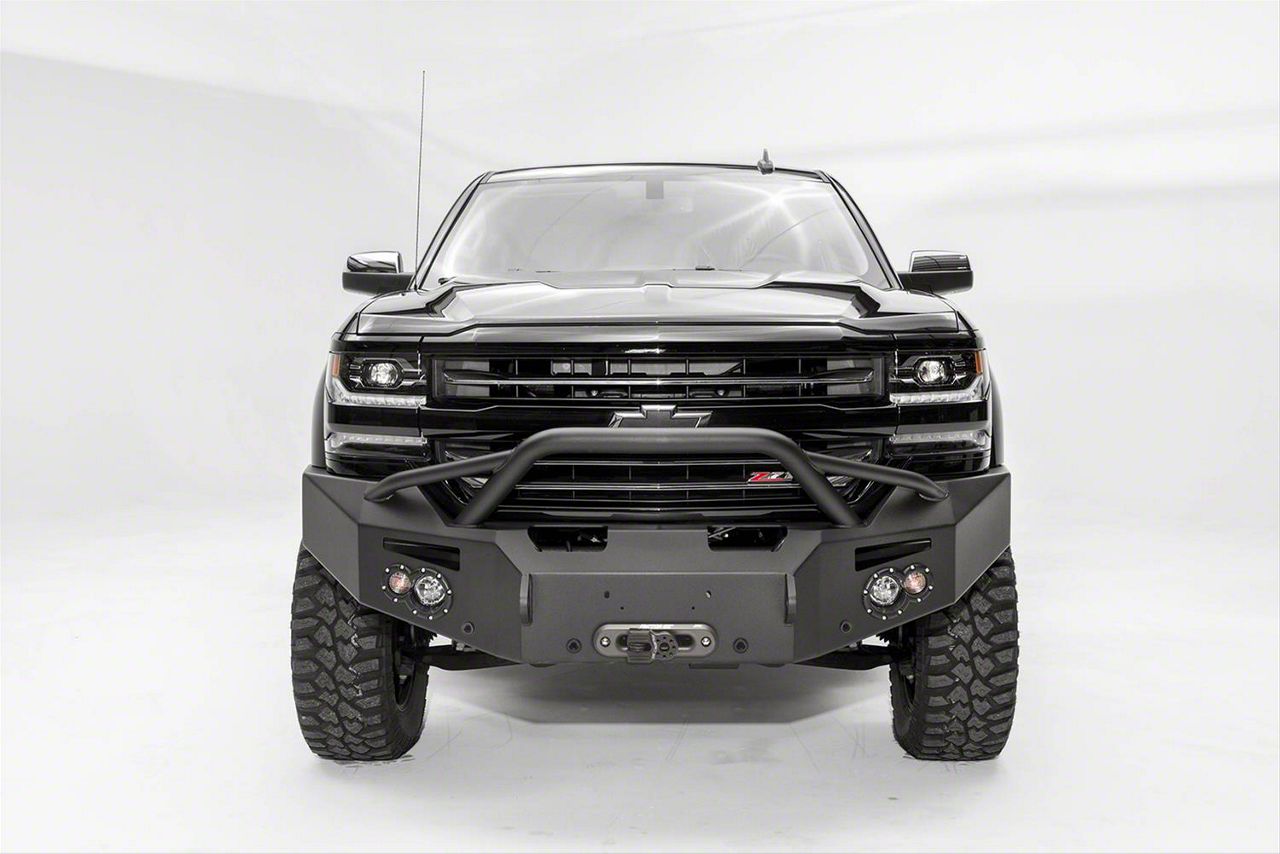Fab Fours Silverado 1500 Premium Winch Front Bumper with Pre-Runner ...