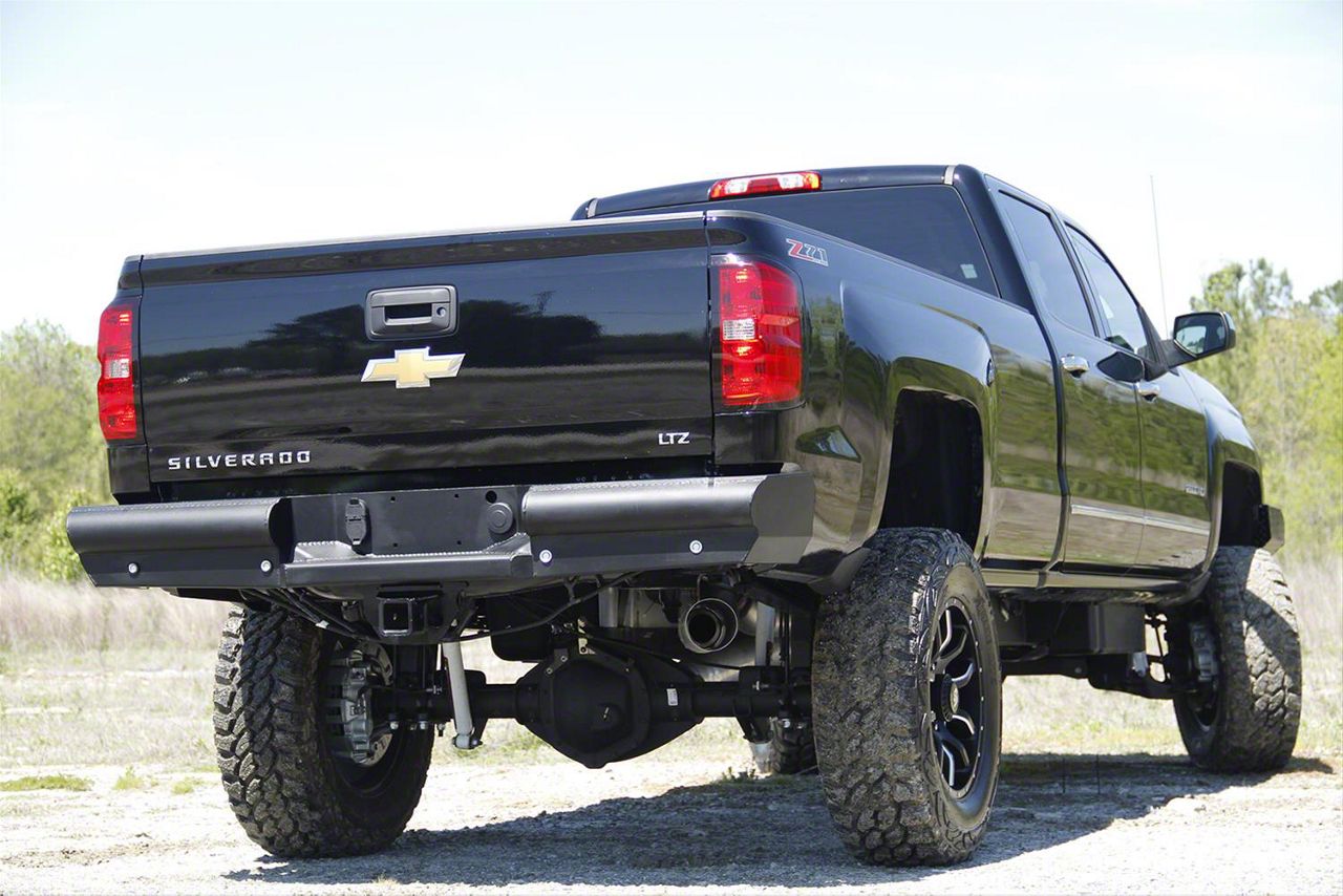 Fab Fours Silverado 2500 Black Steel Elite Rear Bumper; Matte Black ...