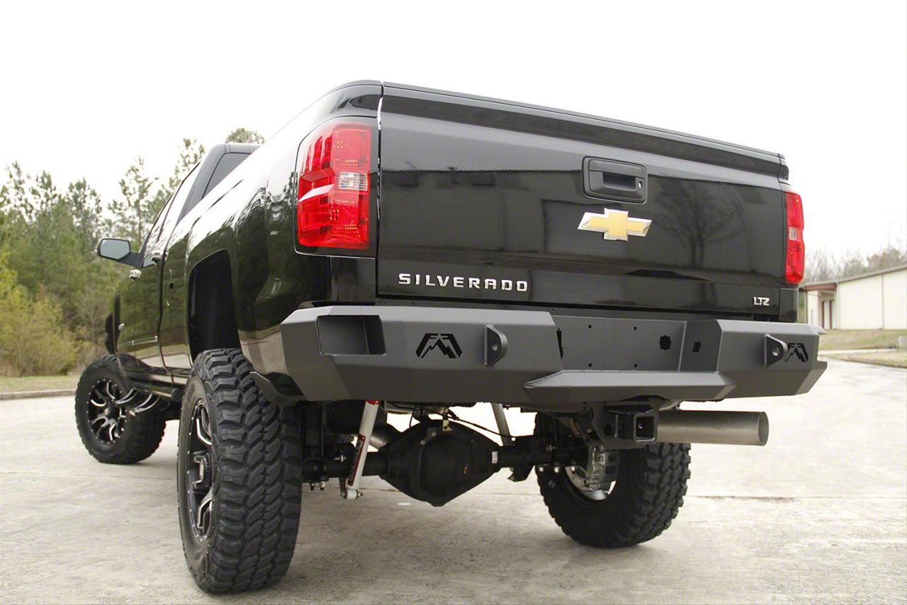 Fab Fours Silverado 2500 Premium Rear Bumper with D-Ring Mounts; Matte ...