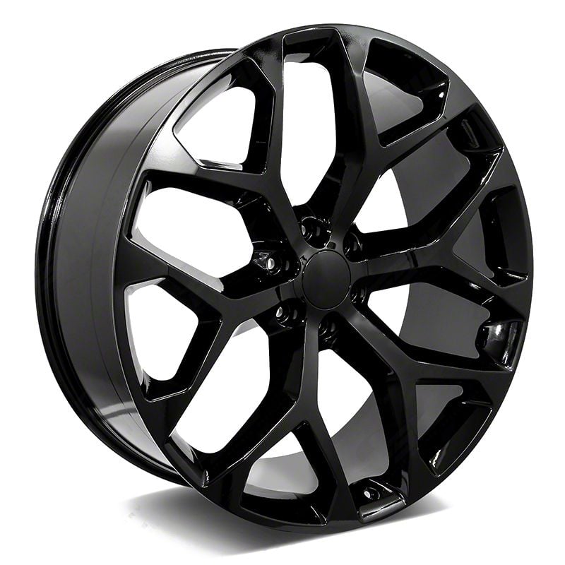 Yukon Snowflake Style Gloss Black 6-Lug Wheel; 26x10; 31mm Offset (15 ...