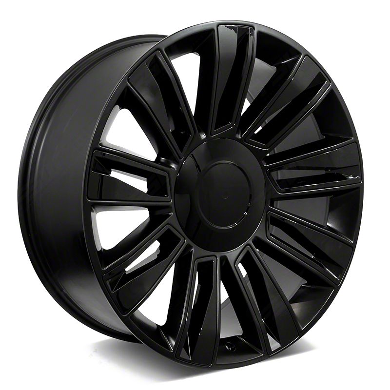 Factory Style Wheels Sierra 1500 Diamond Style Satin Black with Gloss ...