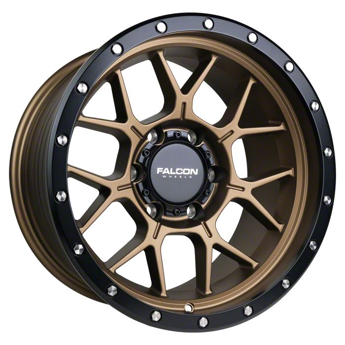 Falcon Wheels Ranger TX Titan Series Matte Bronze with Matte Black Ring ...