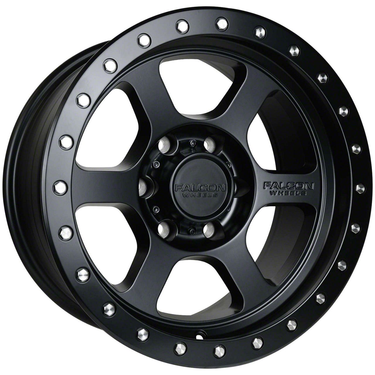 Falcon Wheels Ranger T1 Series Full Matte Black 6-Lug Wheel; 17x9; 0mm ...