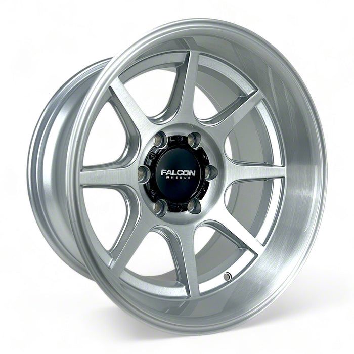 Falcon Wheels Ranger T8 Seeker Series Silver Brush Face 6-Lug Wheel ...