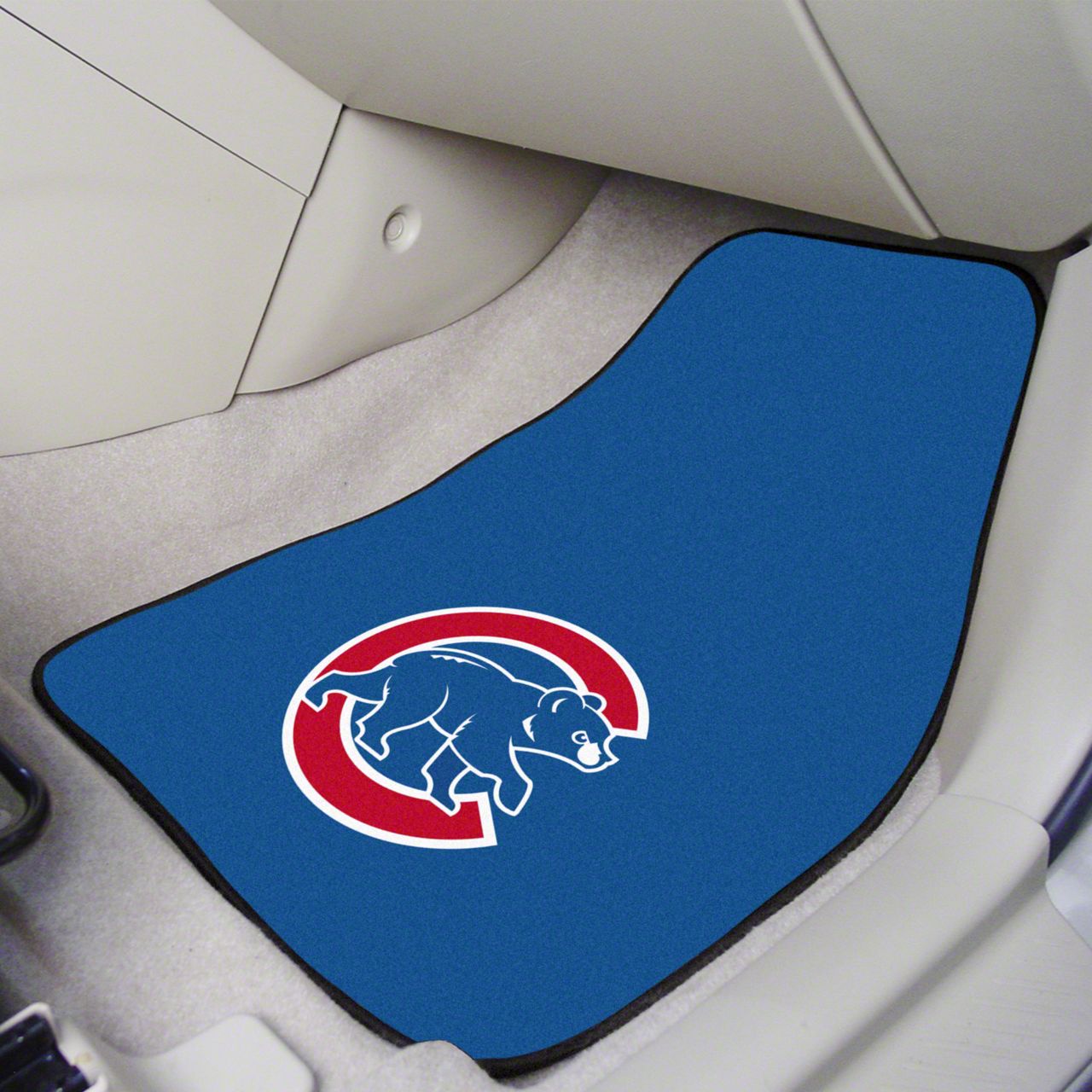 F-150 Carpet Front Floor Mats with Chicago Cubs Logo; Blue (Universal ...
