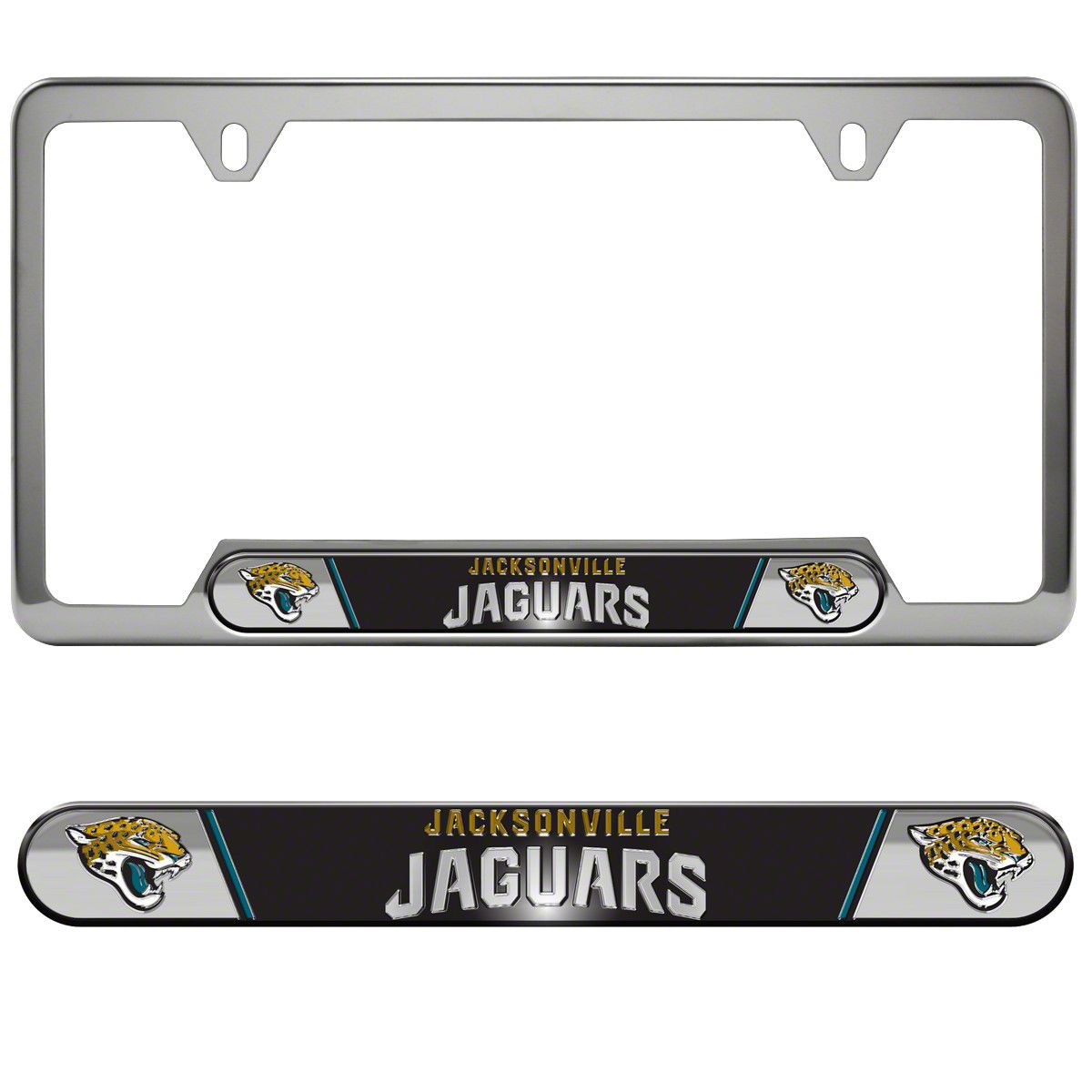F-150 Embossed License Plate Frame with Jacksonville Jaguars Logo; Black (Universal; Some ...