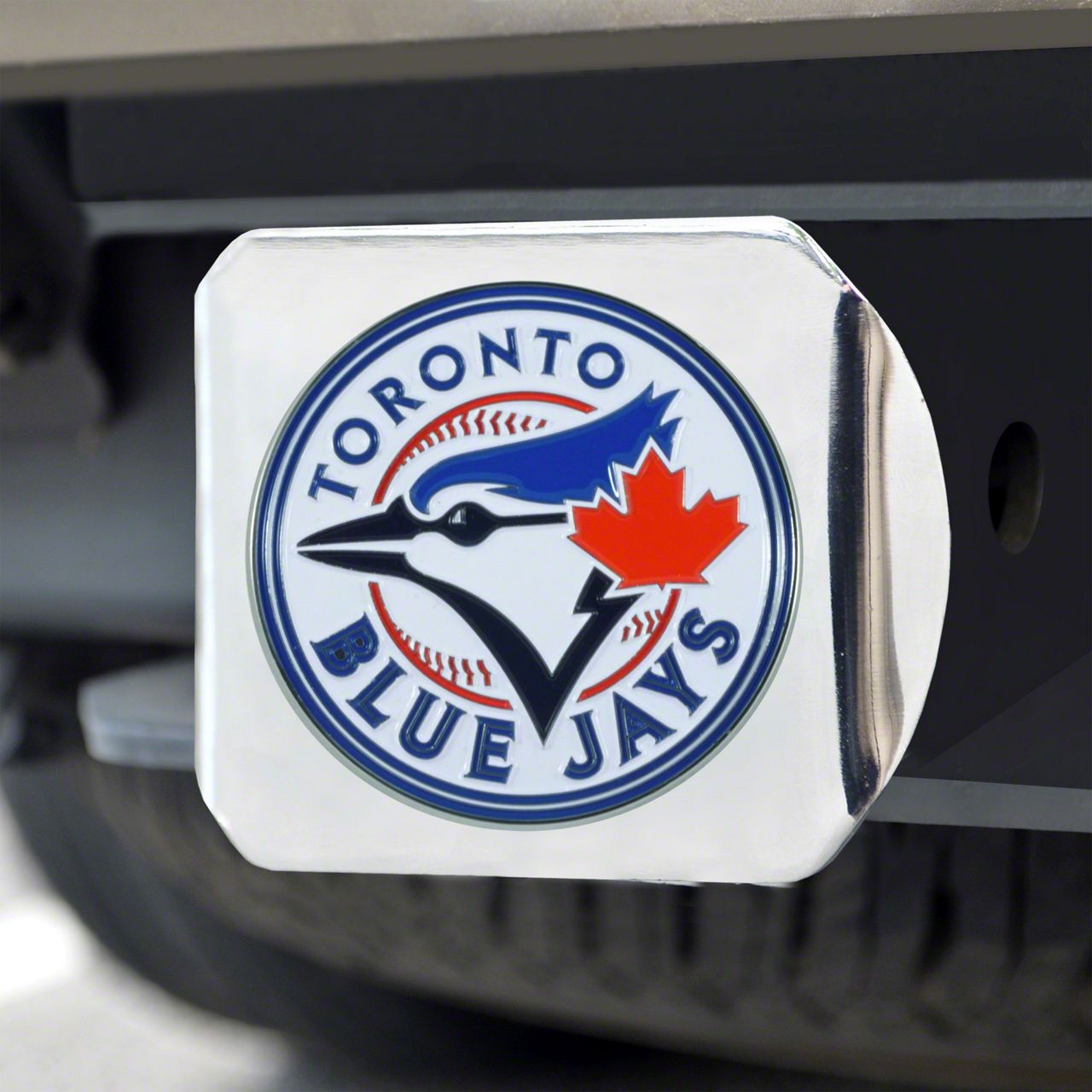 Universal AT Hitch Cover with Toronto Blue Jays Logo; Chrome (Universal ...