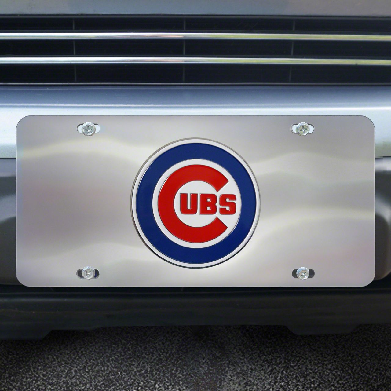 F-150 License Plate with Chicago Cubs Logo; Stainless Steel (Universal ...
