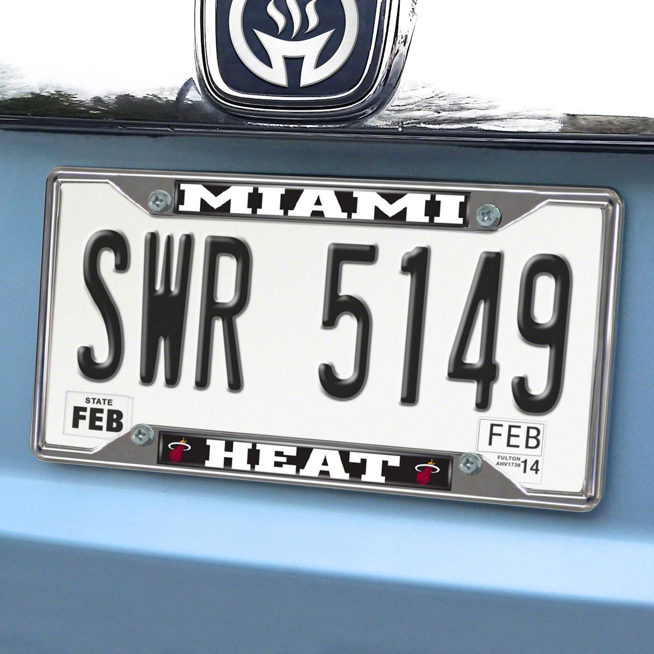 RAM 1500 License Plate Frame with Miami Heat Logo; Chrome (Universal ...