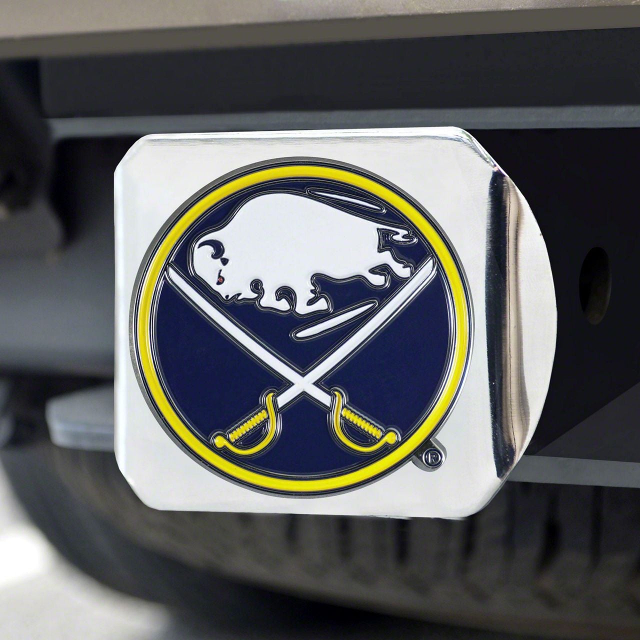 RAM 3500 Hitch Cover with Buffalo Sabres Logo; Chrome (Universal; Some ...