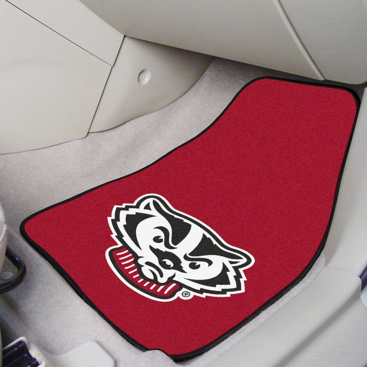 Ranger Carpet Front Floor Mats with University of Wisconsin Logo; Red ...