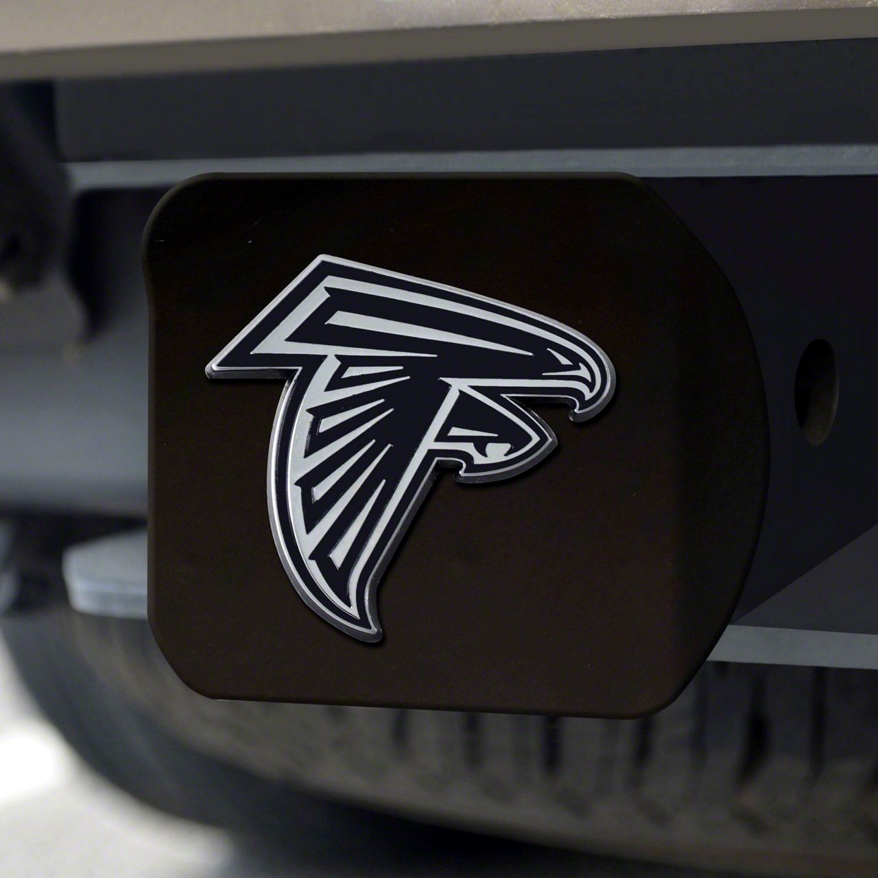 Ranger Hitch Cover with Atlanta Falcons Logo; Black (Universal; Some ...