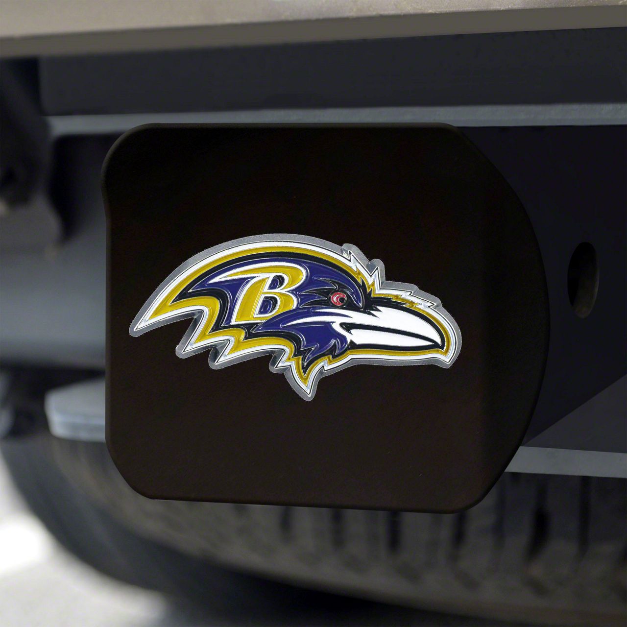 Ranger Hitch Cover with Baltimore Ravens Logo; Purple (Universal; Some ...
