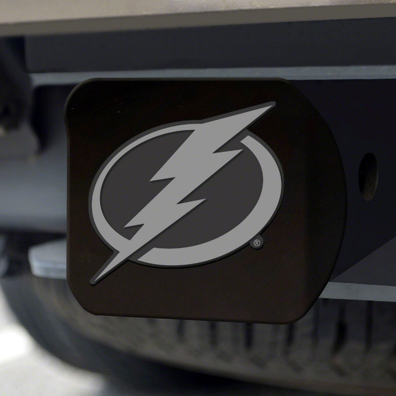 Ranger Hitch Cover with Tampa Bay Lightning Logo; Black (Universal ...