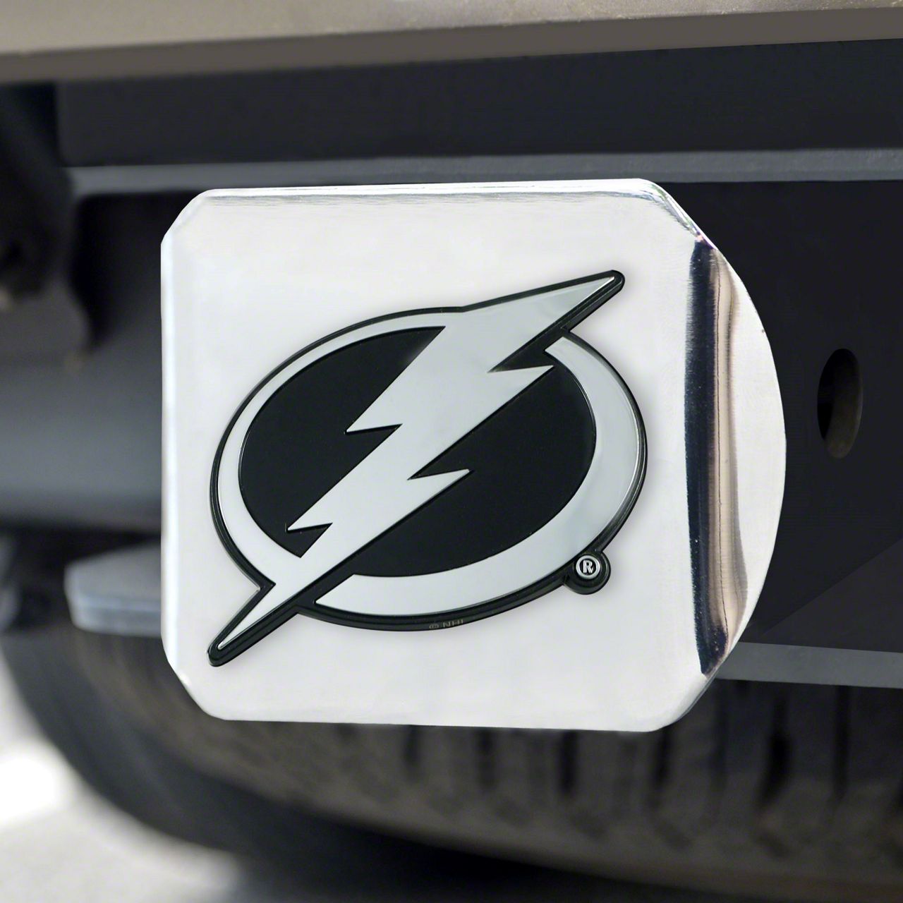Ranger Hitch Cover with Tampa Bay Lightning Logo; Chrome (Universal ...
