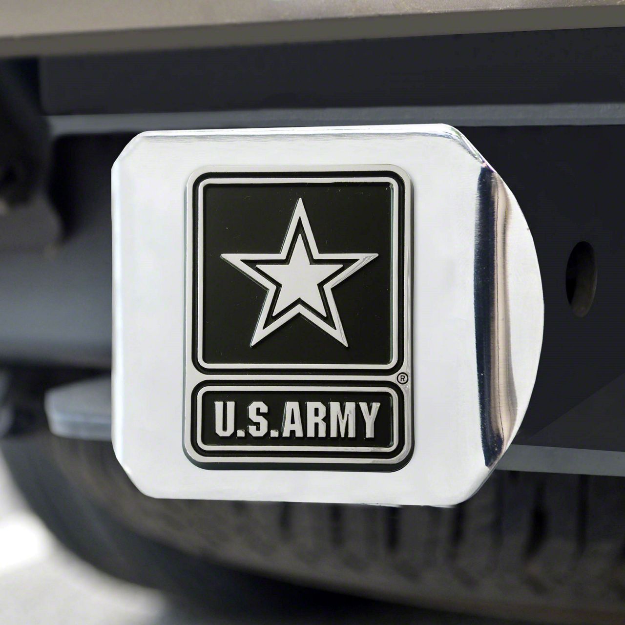 Ranger Hitch Cover with U.S. Army Logo; Chrome (Universal; Some ...