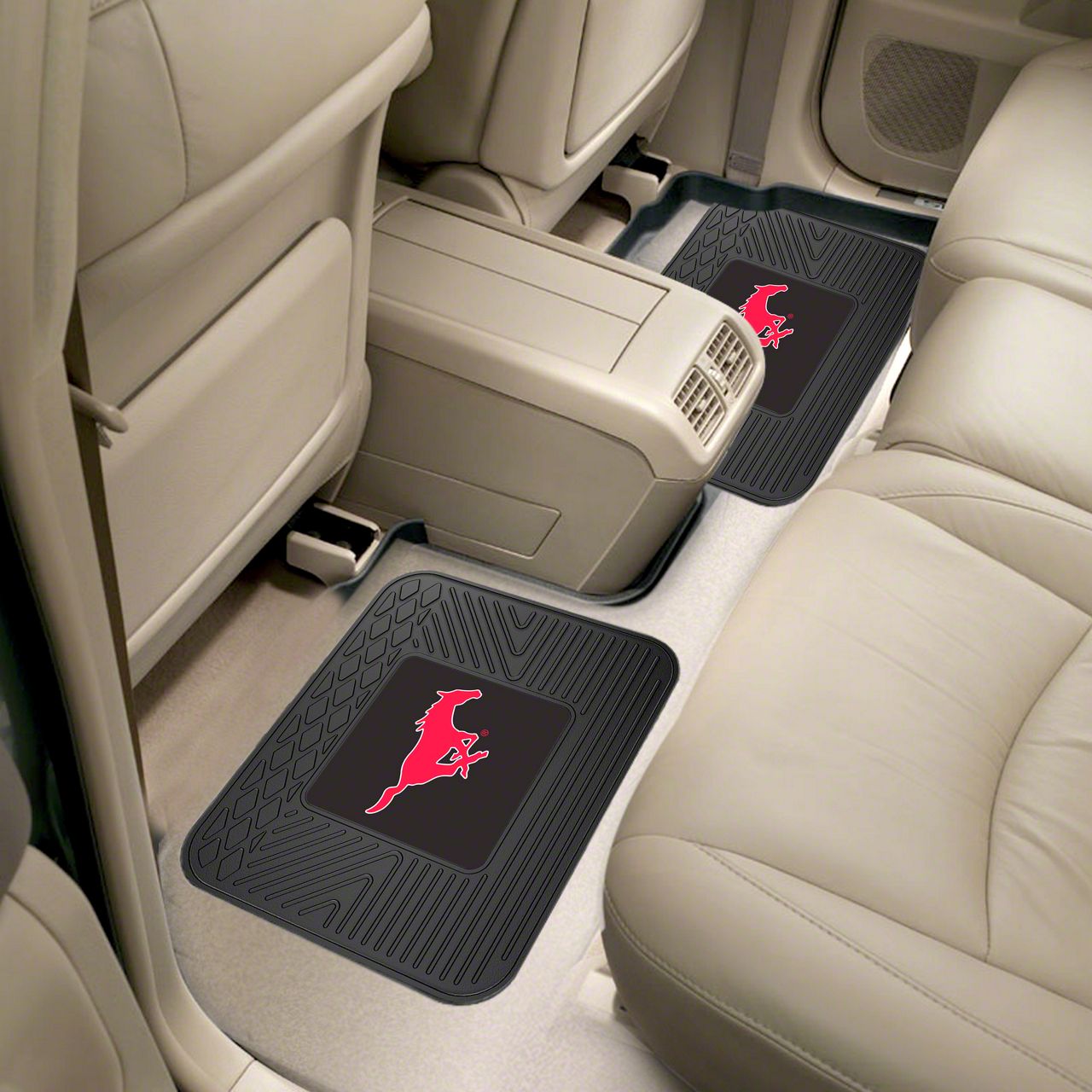 Ranger Molded Rear Floor Mats with SMU Logo (Universal; Some Adaptation ...