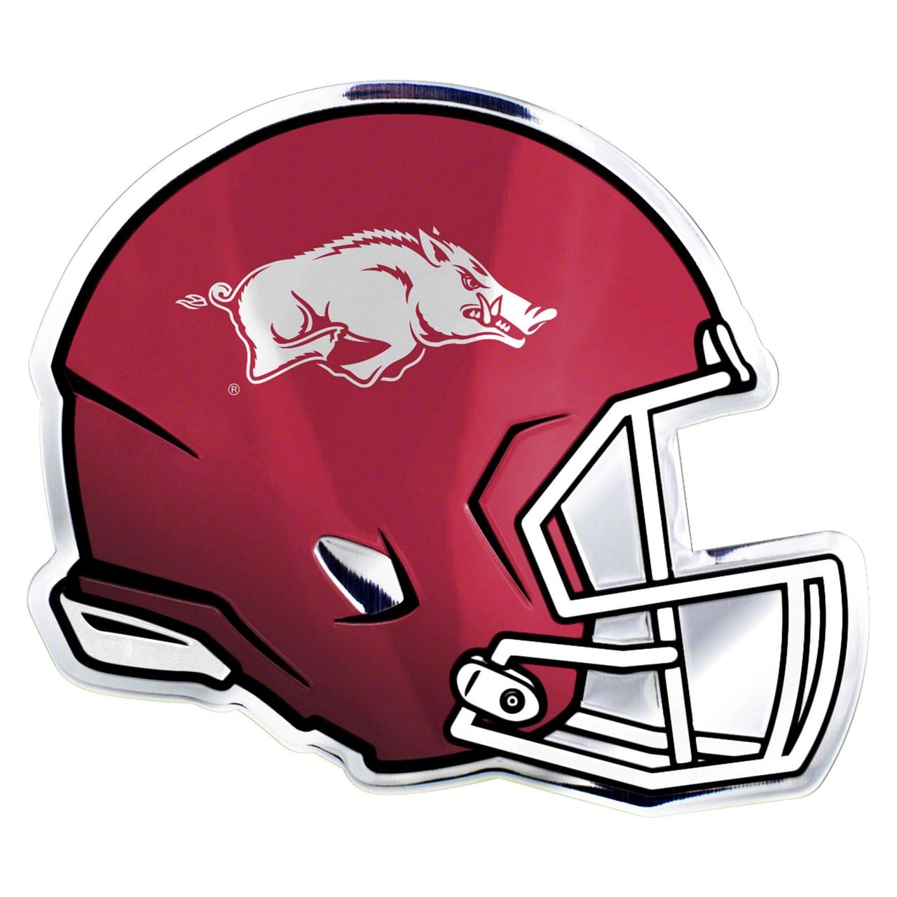 Ranger University of Arkansas Embossed Helmet Emblem; Cardinal ...