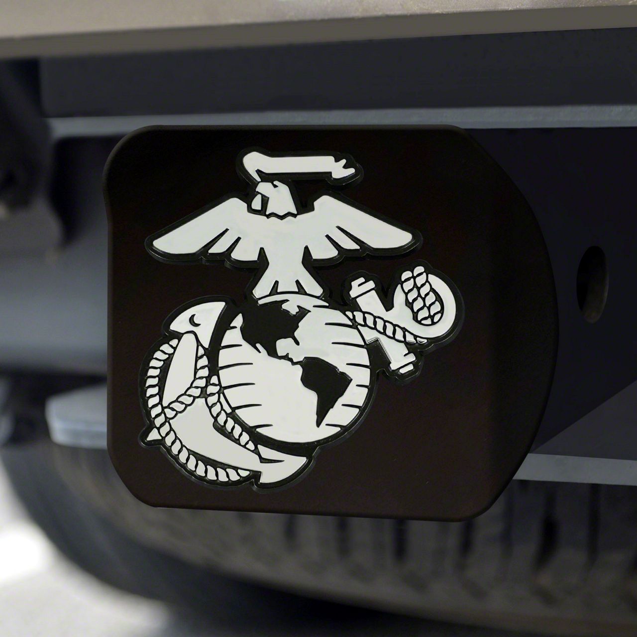 Sierra 2500 Hitch Cover with U.S. Marines Logo; Red (Universal; Some ...