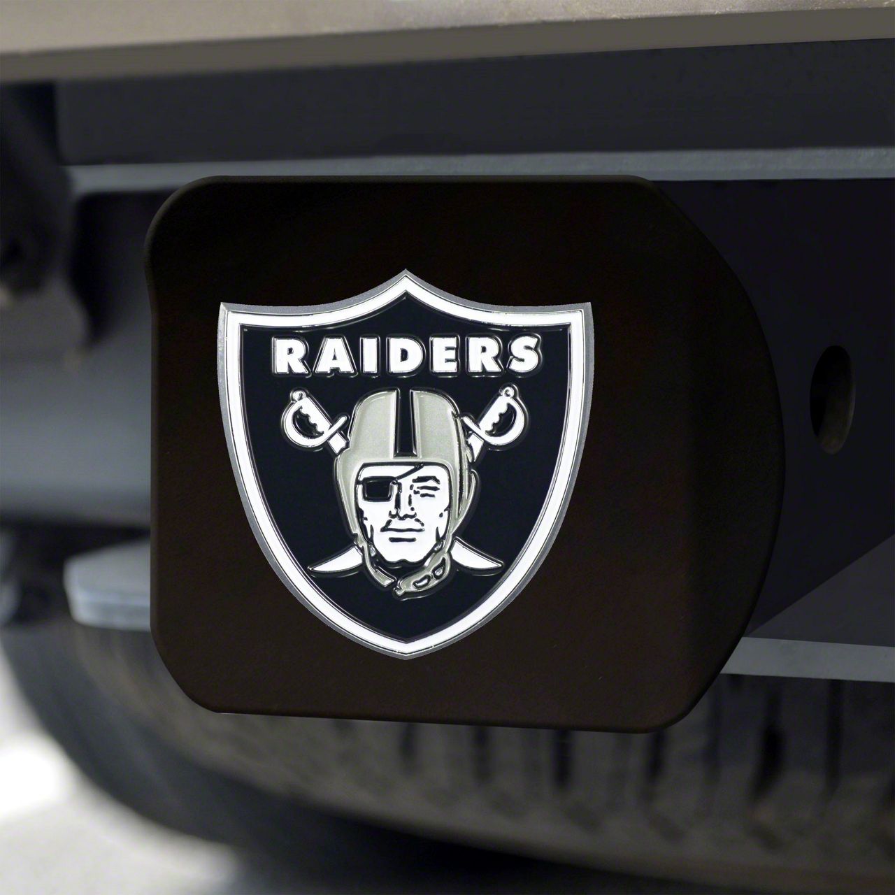 Silverado 1500 Hitch Cover with Las Vegas Raiders Logo; Black ...