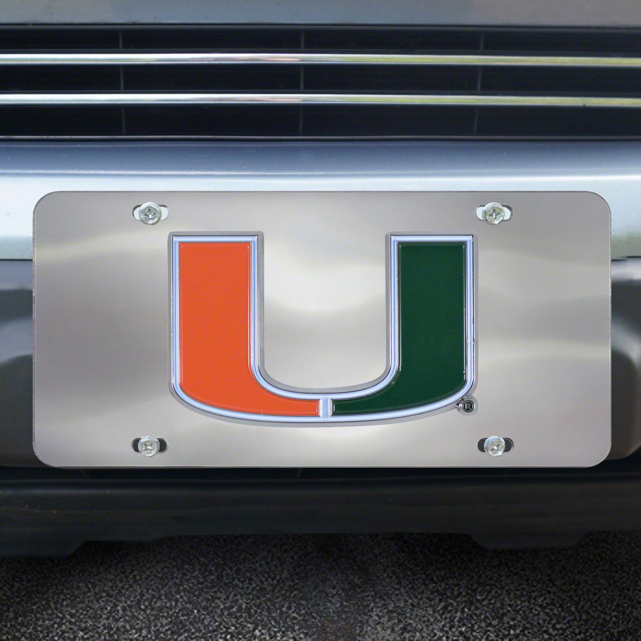 Silverado 1500 License Plate with University of Miami Logo; Stainless ...
