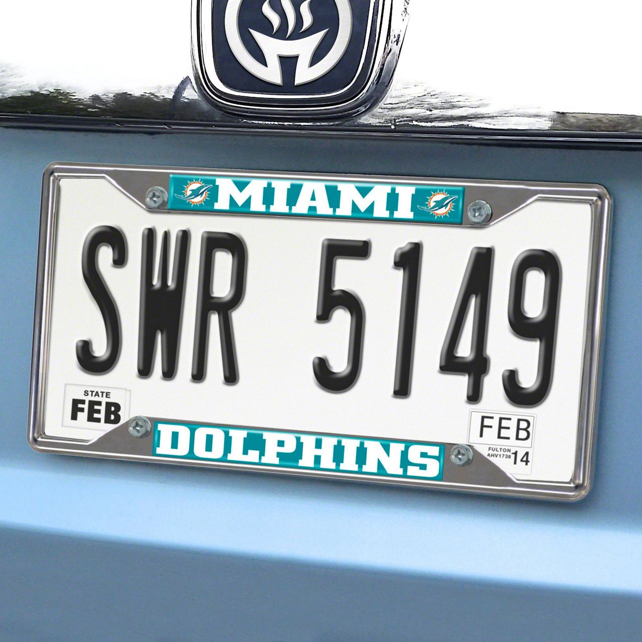 Silverado 2500 License Plate Frame with Miami Dolphins Logo; Aqua ...