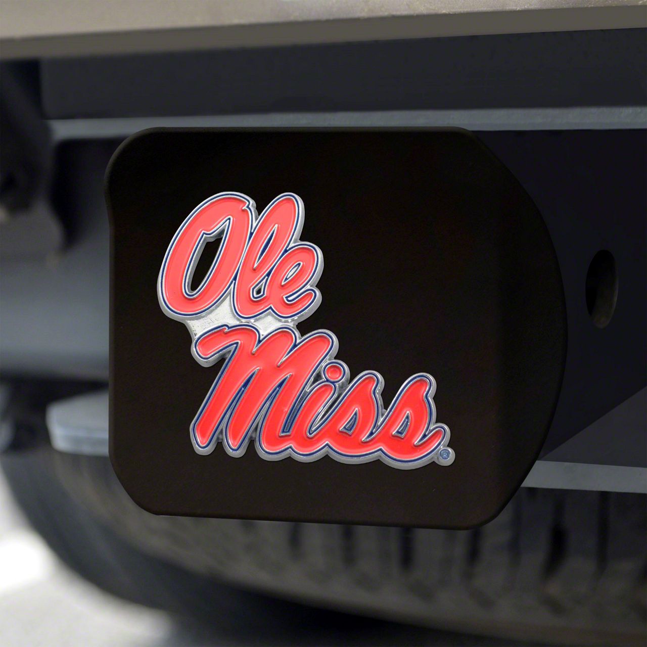 F-250 Super Duty Hitch Cover with Ole Miss Logo; Navy (Universal; Some ...