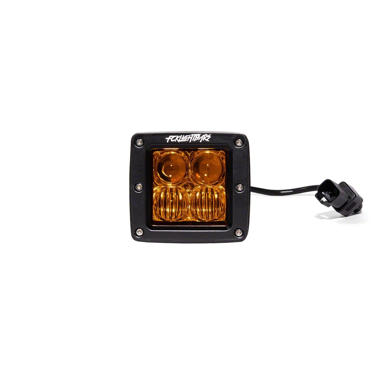 FCKLightBars Yukon P-4 3-Inch High-Output Amber LED Light Pods; Flood Beam FCK-P4F-A (Universal ...