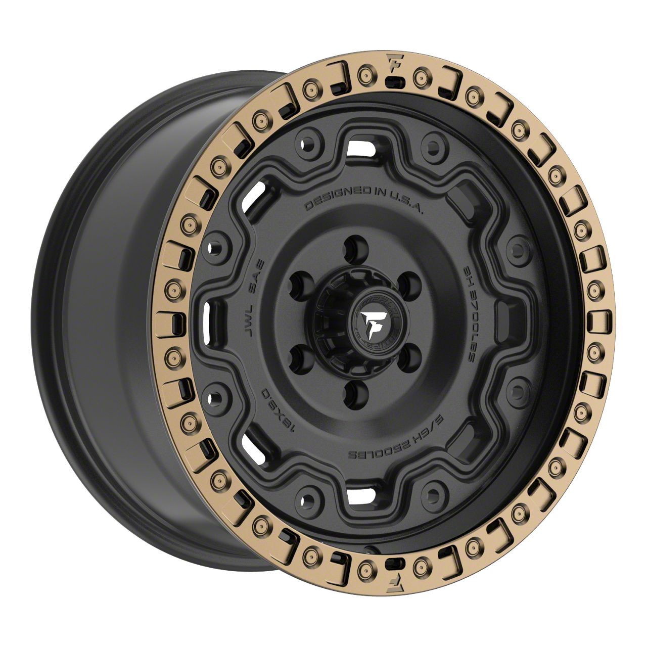 Fittipaldi Offroad F-150 FT100 Satin Black with Bronze Ring 6-Lug Wheel ...