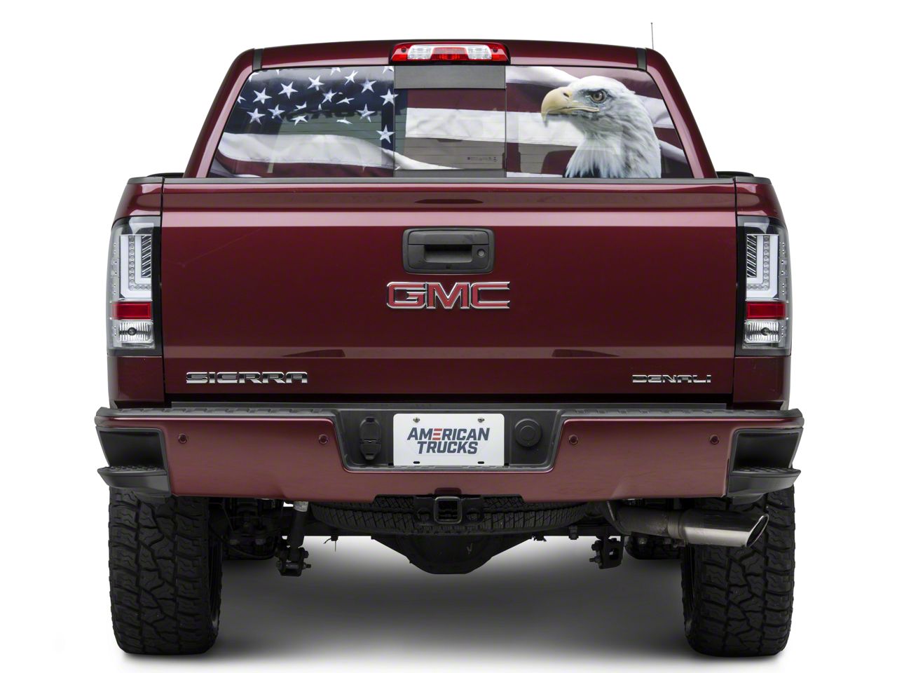 SEC10 Sierra 1500 Rear Window Decal; Flag and Eagle S502954 (07-25 ...