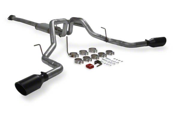 Flowmaster F-150 FlowFX Dual Exhaust System with Black Tips; Side Exit ...
