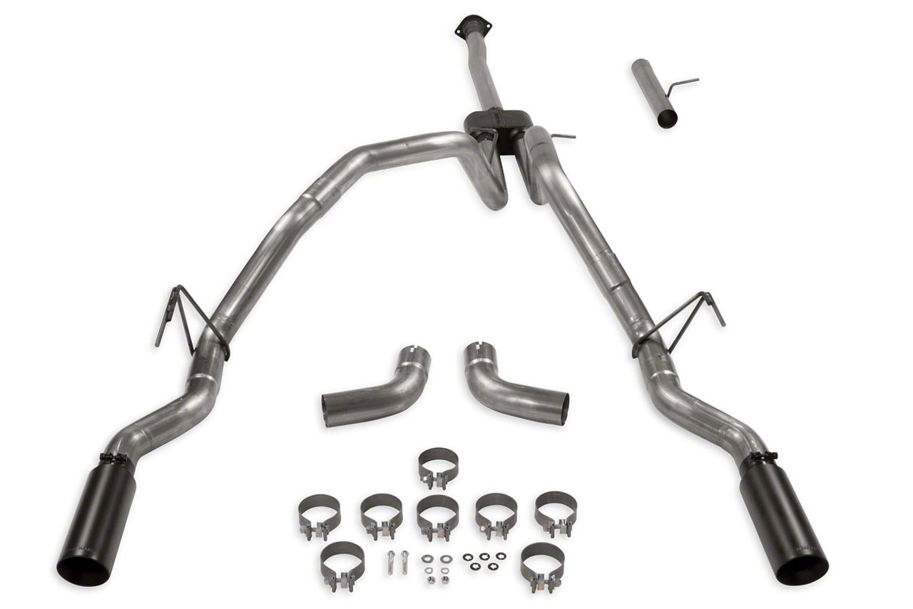 Flowmaster RAM 1500 Outlaw Dual Exhaust System with Black Tips; Side ...