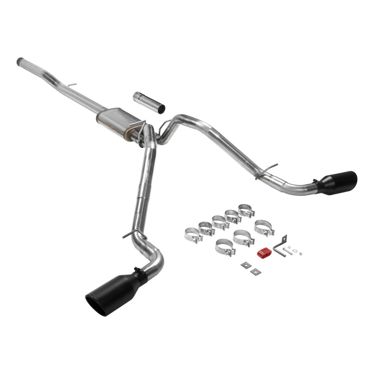 Flowmaster Silverado FlowFX Dual Exhaust System w/ Black Tips - Side ...