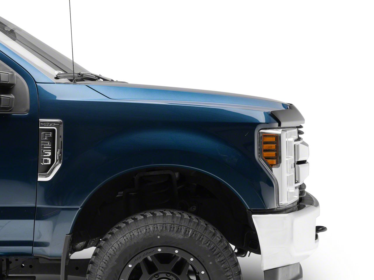 Ford F-350 Super Duty Hood Deflector; Black HC3Z-16C900-C (17-22 F-350 ...