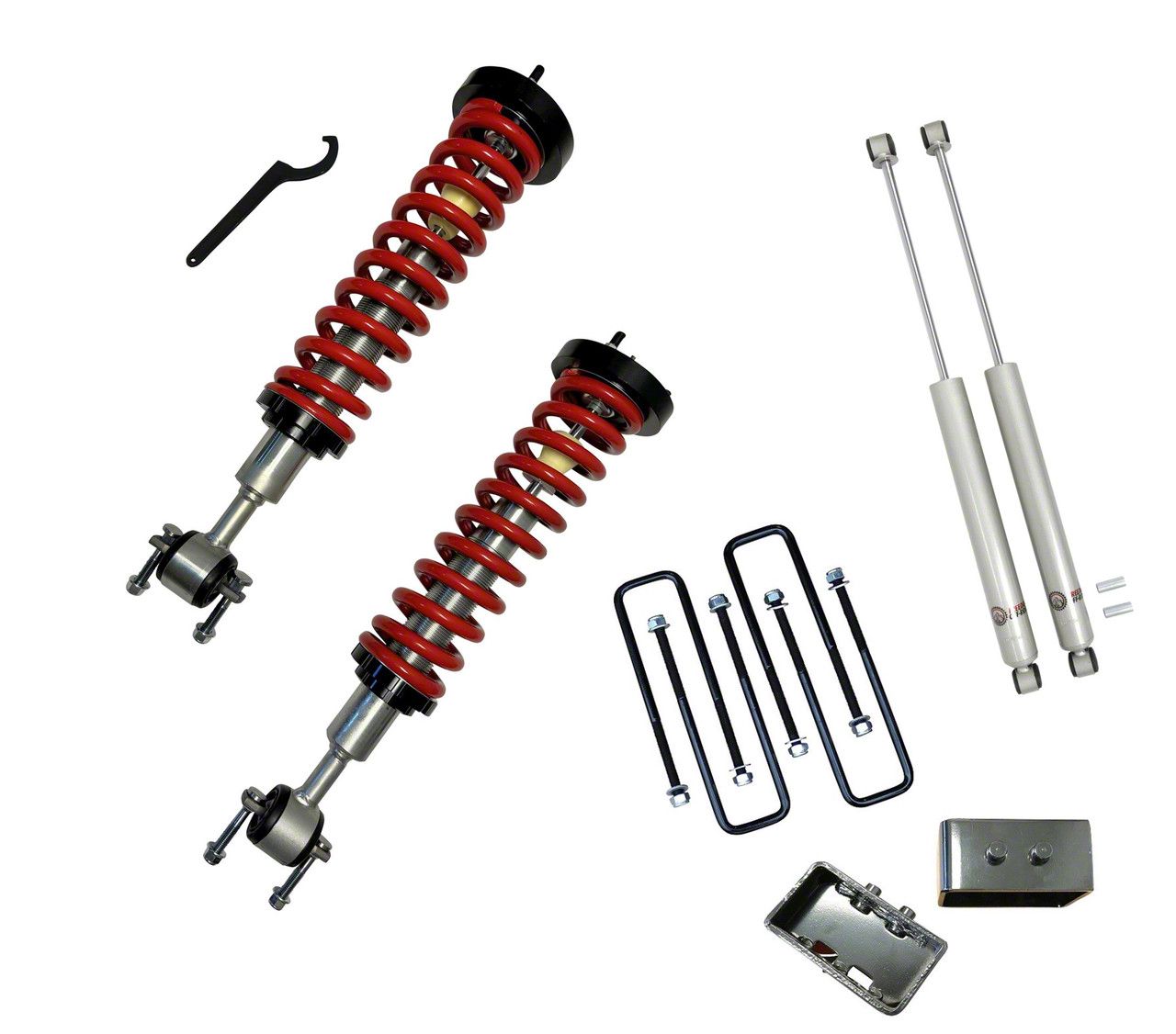 Freedom Offroad F-150 1 to 4-Inch Adjustable Front Coil-Overs with 3 ...