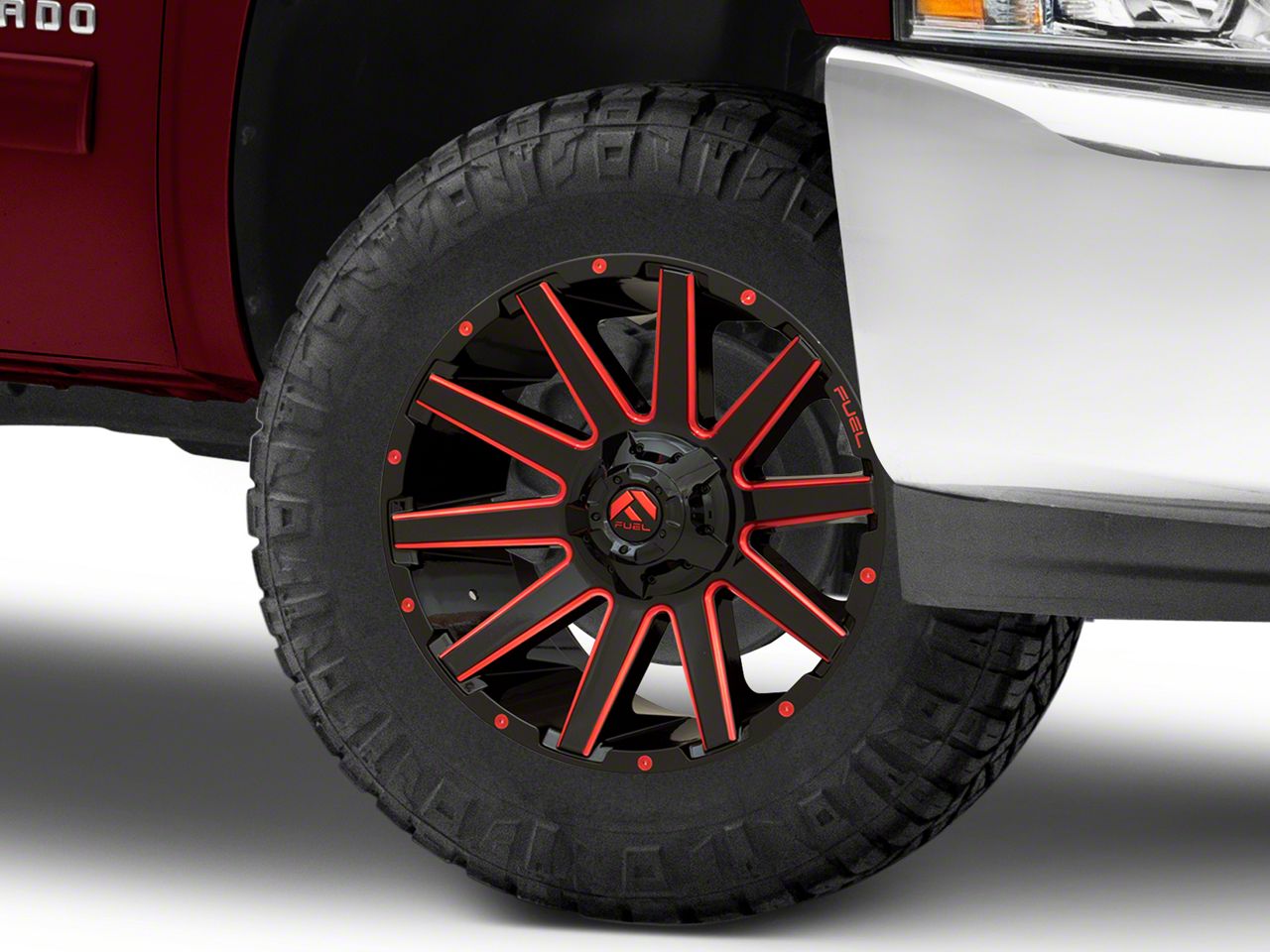 Fuel Wheels Silverado 1500 Contra Gloss Black with Red Tinted Clear 6 ...