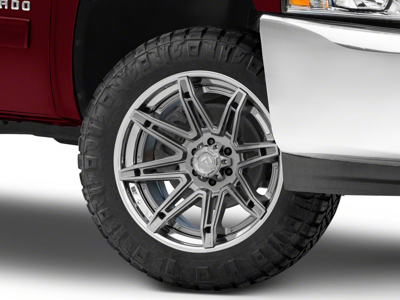 Fuel Wheels Silverado 1500 Fusion Forged Brawl Platinum with Chrome Lip ...
