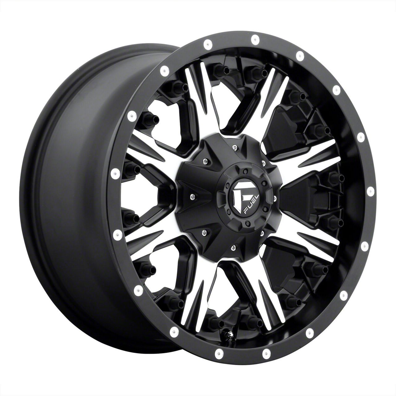 Fuel Wheels Tahoe Nutz Matte Black Machined 6-Lug Wheel; 18x9; 20mm ...