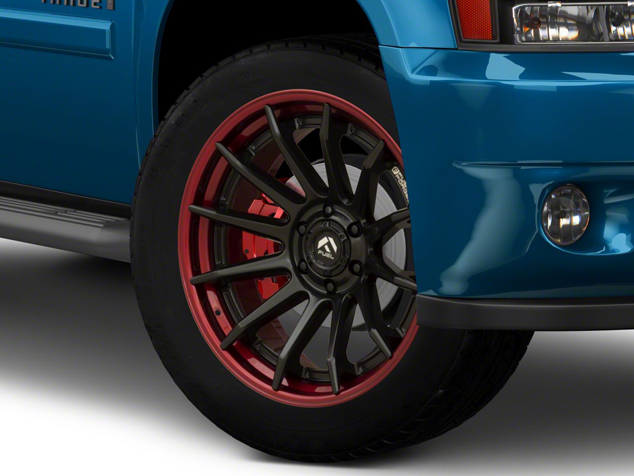 Fuel Wheels Yukon Fusion Forged Burn Matte Black with Candy Red Lip 6 ...