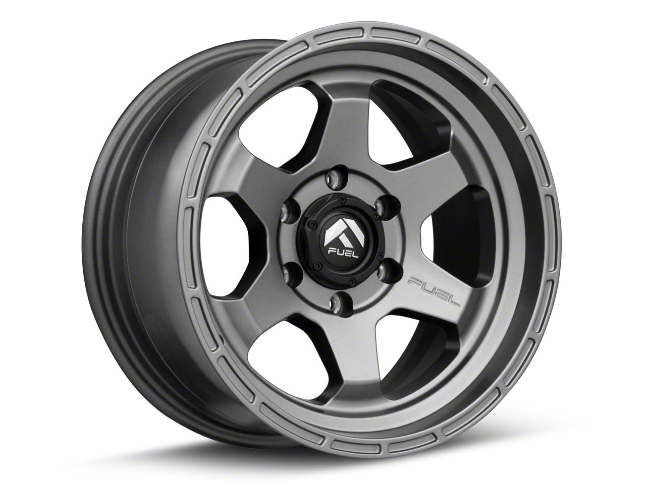 Fuel Wheels Yukon Shok Matte Gunmetal 6-Lug Wheel; 17x9; -12mm Offset ...