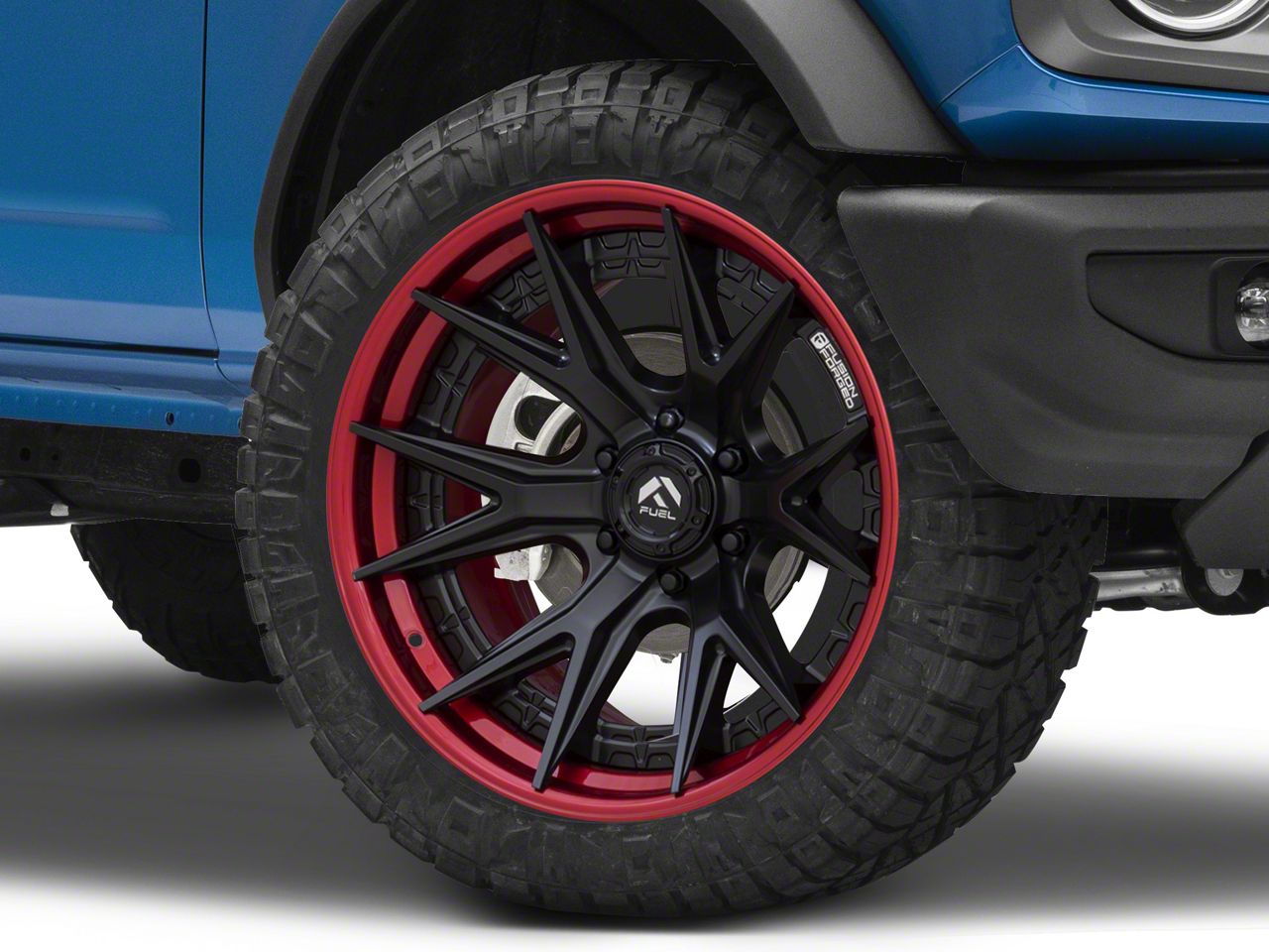 Fuel Wheels F-150 Fusion Forged Catalyst Matte Black with Candy Red Lip ...