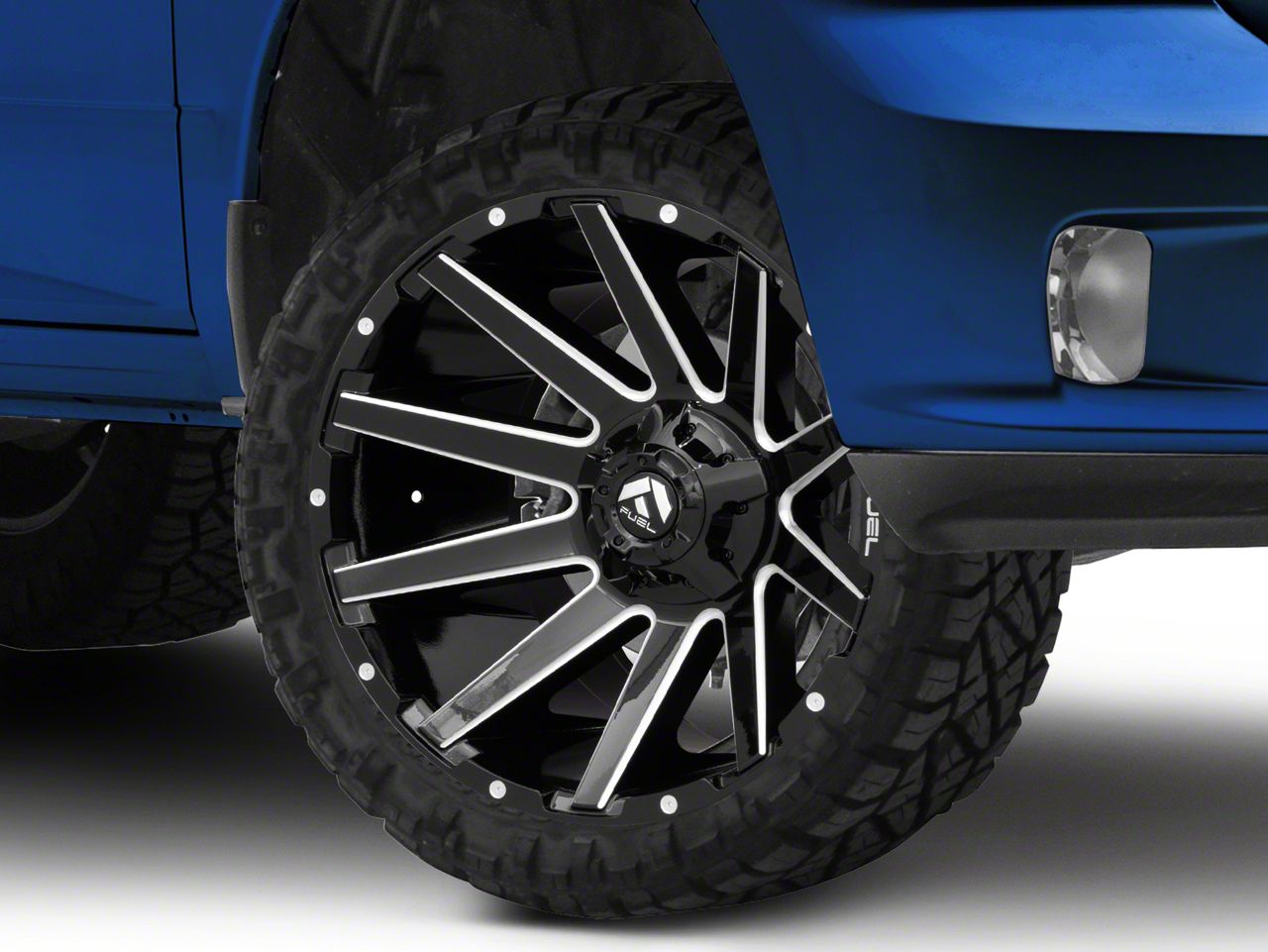 Fuel Wheels RAM 1500 Contra Gloss Black Milled 5-Lug Wheel; 22x12 ...