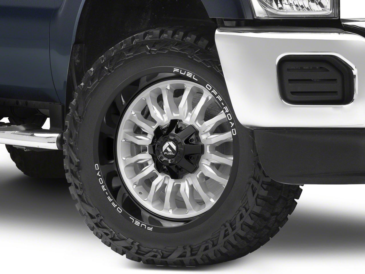 Fuel Wheels F-250 Super Duty Arc Silver Brushed Face with Milled Black ...