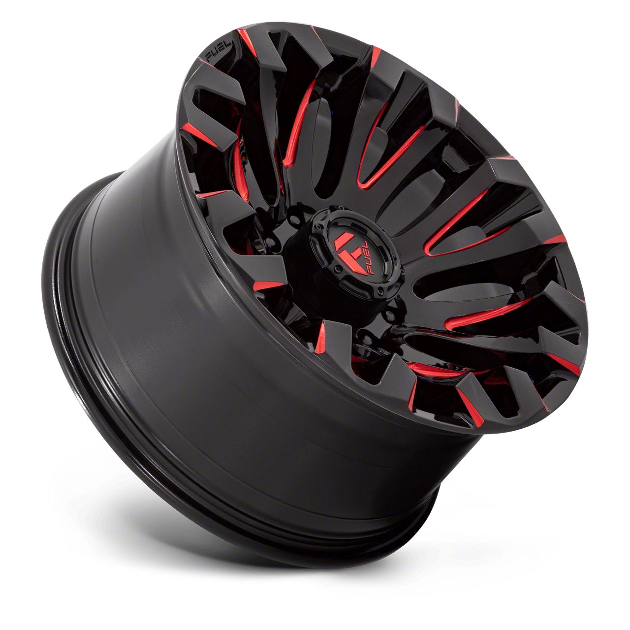 Fuel Wheels F-250 Super Duty Quake Gloss Black Milled with Red Tint 8 ...