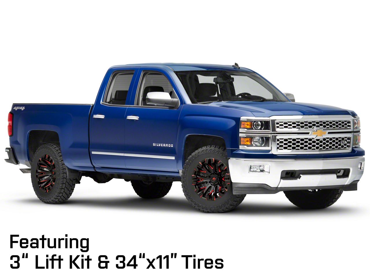 Fuel Wheels Silverado 1500 Quake Gloss Black Milled with Red Accents 6 ...